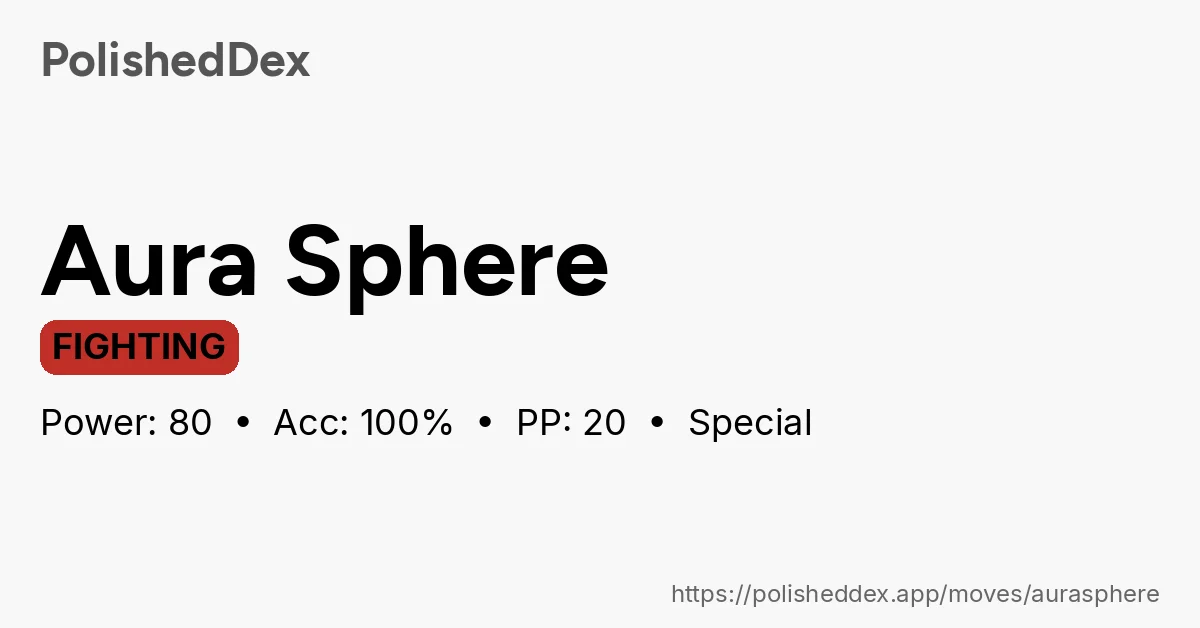 Aura Sphere - Move Stats & Pokémon Learners | Polished Crystal ...