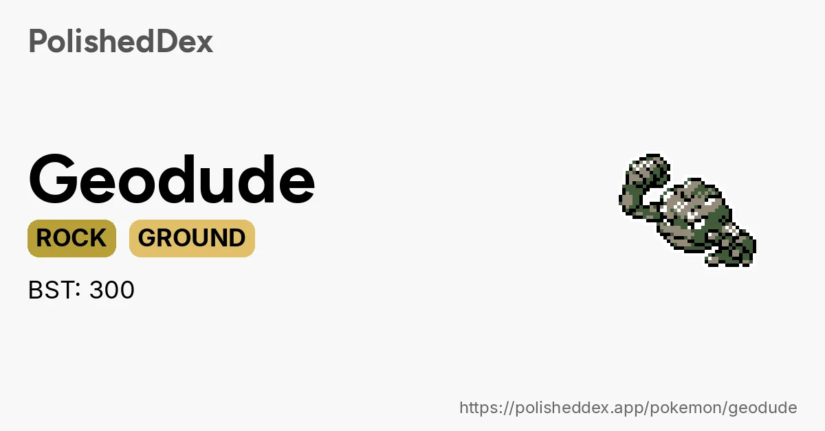 Geodude - Stats, Moves, Evolution & Location | Polished Crystal ...