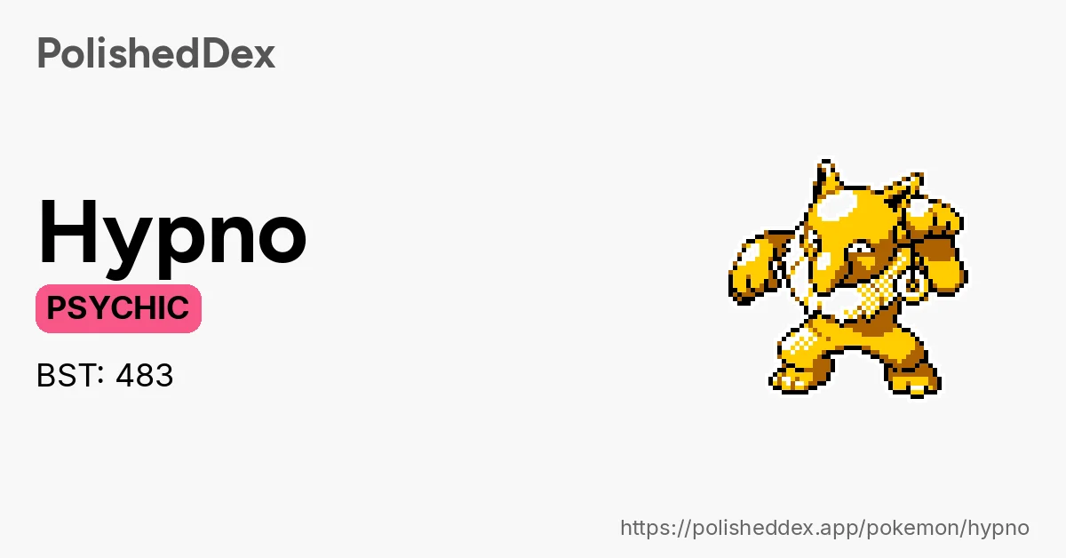 Hypno - Stats, Moves, Evolution & Location | Polished Crystal | PolishedDex