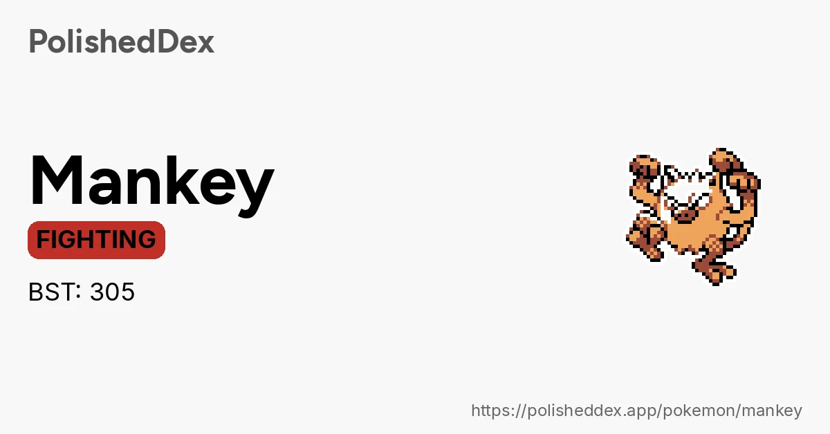 Mankey - Stats, Moves, Evolution & Location | Polished Crystal ...