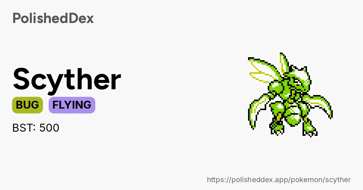 Scyther - Stats, Moves, Evolution & Location | Polished Crystal ...