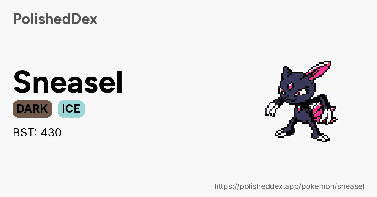 Sneasel - Stats, Moves, Evolution & Location | Polished Crystal ...