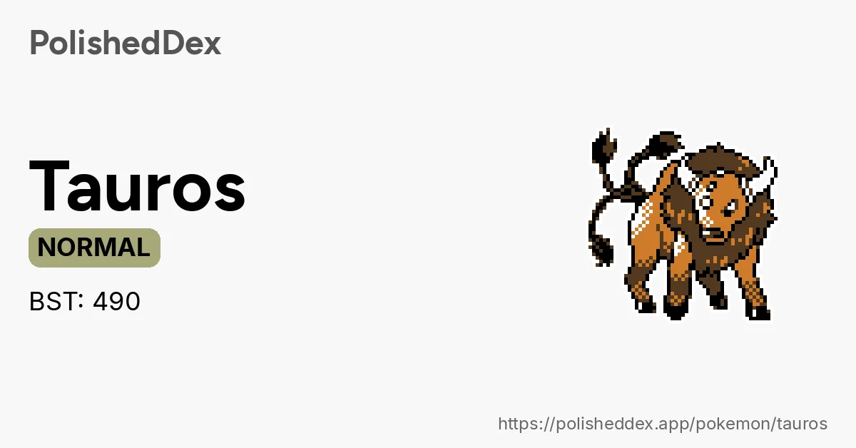 Tauros - Stats, Moves, Evolution & Location | Polished Crystal ...