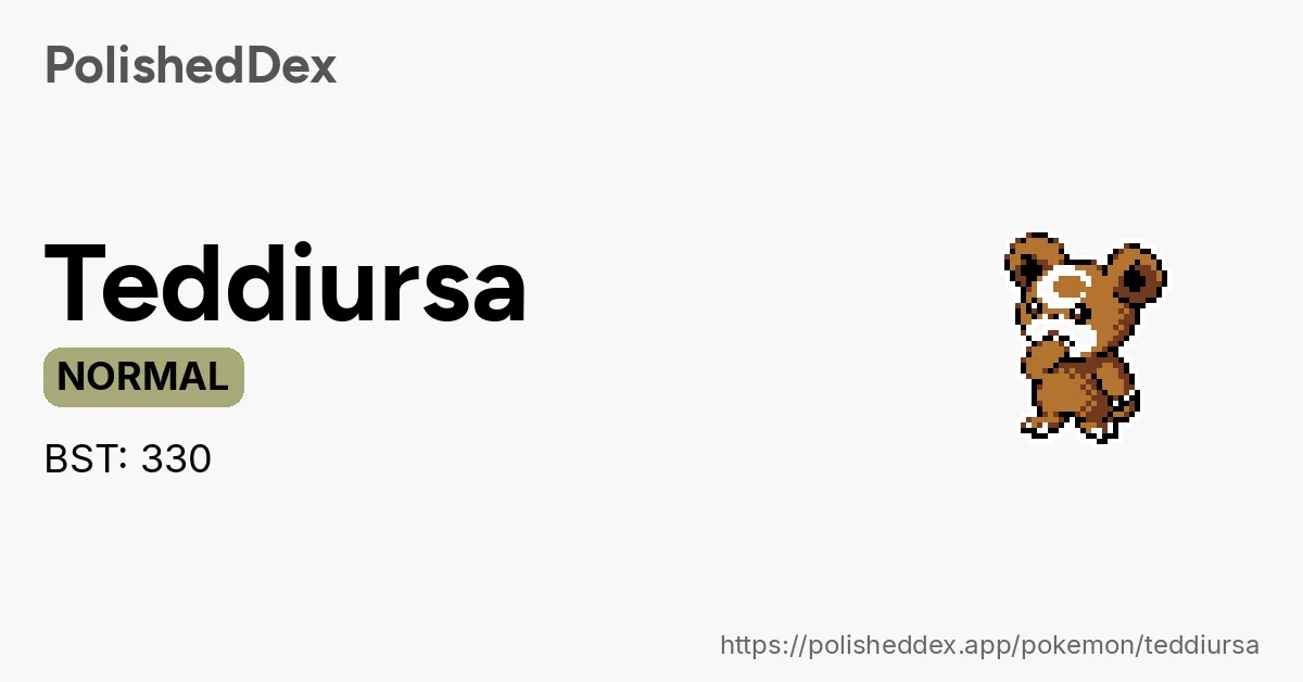 Teddiursa - Stats, Moves, Evolution & Location | Polished Crystal ...