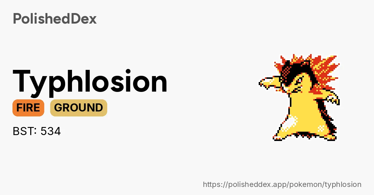 Typhlosion - Stats, Moves, Evolution & Location | Polished Crystal ...